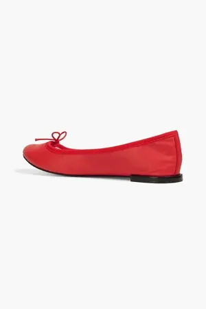 Repetto Leather Ballet Flats With Bow Detailing - Tomato Red