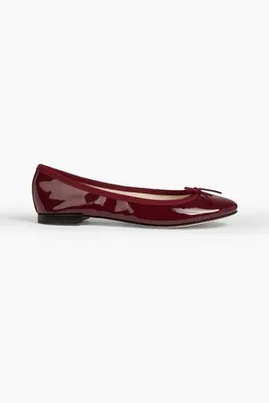 Repetto Patent Leather Ballet Flats With Bow Detailing - Claret