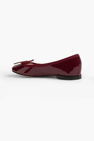 Repetto Patent Leather Ballet Flats With Bow Detailing - Claret