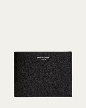 Saint Laurent East-west Calfskin Leather Wallet - Black