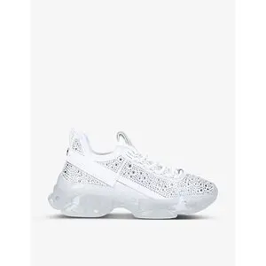 Steve Madden Maxima R Studded Textile Trainers - White