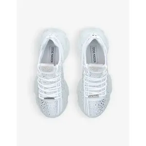 Steve Madden Maxima R Studded Textile Trainers - White