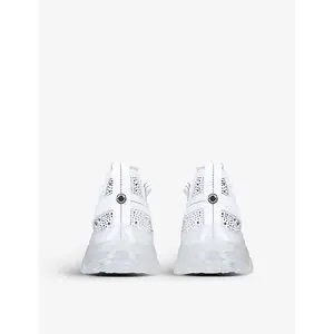 Steve Madden Maxima R Studded Textile Trainers - White