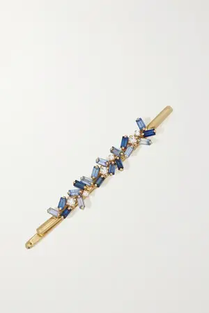 SUZANNE KALAN 18-karat Sapphire And Diamond Hair Slide - Gold