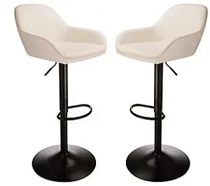 GLITZHOME Set Of 2 Adjustable Height Swivel Bar Stools - One-color
