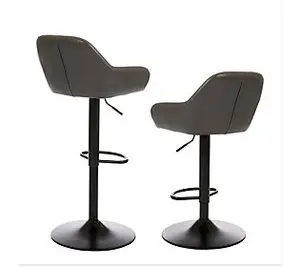GLITZHOME Set Of 2 Adjustable Height Swivel Bar Stools