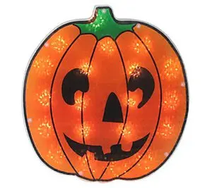 NORTHLIGHT 13' Lighted Jack O' Lantern Pumpkin Indow Decor - One-color