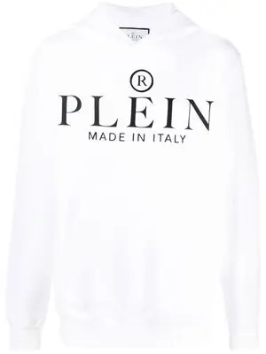 Philipp Plein Logo-print Pullover Hoodie - White