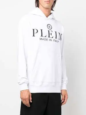 Philipp Plein Logo-print Pullover Hoodie - White