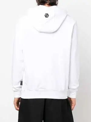 Philipp Plein Logo-print Pullover Hoodie - White
