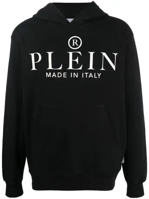 Philipp Plein Logo-print Pullover Hoodie - Black