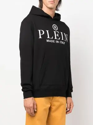 Philipp Plein Logo-print Pullover Hoodie - Black