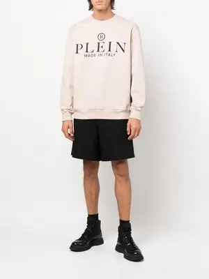 Philipp Plein Logo Print Crew Neck Sweatshirt