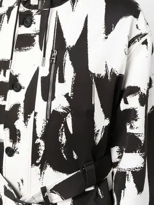 Alexander McQueen All-over Logo Print Cotton Parka