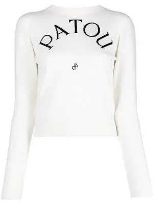 PATOU Logo-print Wool-blend Jumper - White