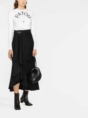 PATOU Logo-print Wool-blend Jumper