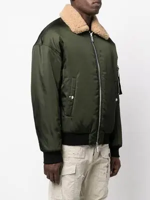 Dsquared2 Bomber Jacket With Faux Shearling Trim - Green