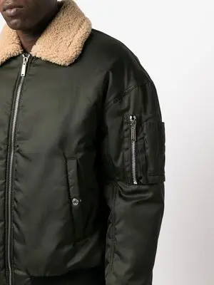 Dsquared2 Bomber Jacket With Faux Shearling Trim - Green