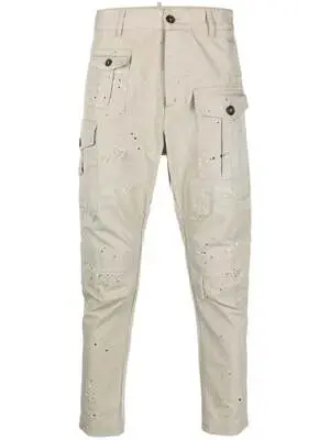 Dsquared2 Paint Splatter-print Cargo Trousers - Neutrals