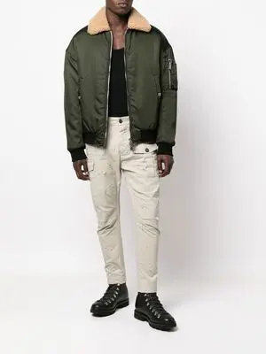 Dsquared2 Paint Splatter-print Cargo Trousers - Neutrals