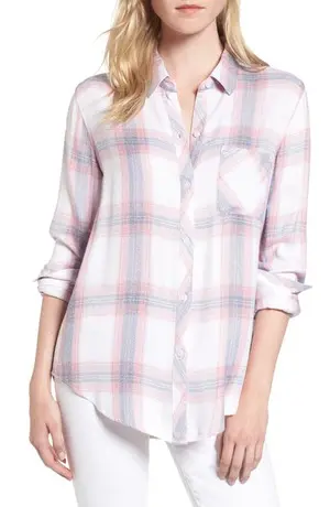 Rails Hunter Plaid Shirt - White/ Peony