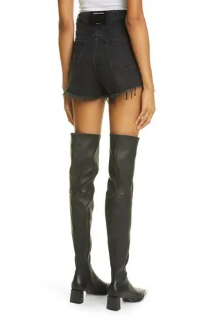 Alexander Wang Bite Flip High Waist Cutoff Denim Shorts
