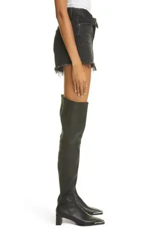 Alexander Wang Bite Flip High Waist Cutoff Denim Shorts