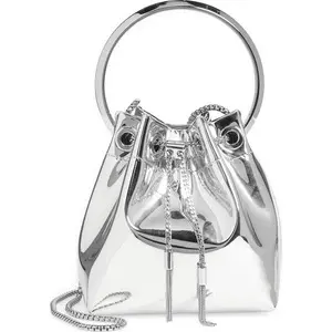 JIMMY CHOO Bon Bon Top Handle Bucket Bag - Silver