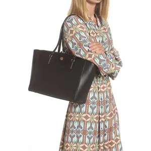 Tory Burch Robinson Small Leather Tote - Black