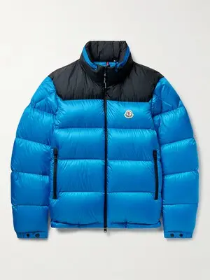 Moncler Logo-appliquéd Quilted Shell And Ripstop Down Hooded Jacket - Blue