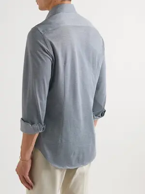 Loro Piana Andrew Cotton Oxford Shirt - Blue
