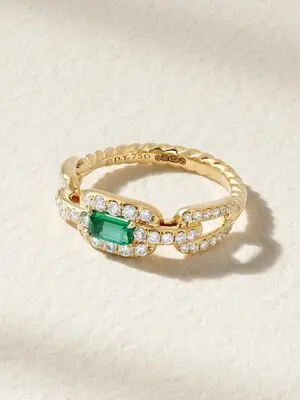 David Yurman Stax 18-karat Diamond And Emerald Ring