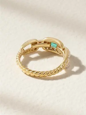 David Yurman Stax 18-karat Diamond And Emerald Ring