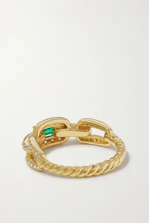 David Yurman Stax 18-karat Diamond And Emerald Ring
