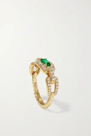 David Yurman Stax 18-karat Diamond And Emerald Ring