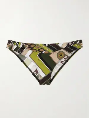 Emilio Pucci Printed Bikini Briefs Green