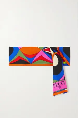 Emilio Pucci Printed Silk-twill Scarf Red