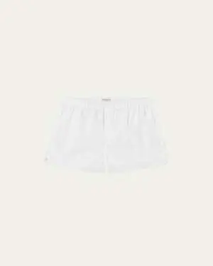 Derek Rose Cotton Poplin Solid Boxers - White
