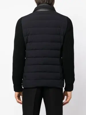 MOORER Button-up Padded Down Jacket - Blue