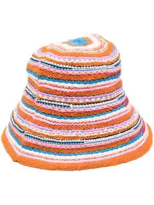 Dsquared2 Striped Knited Hat - Orange