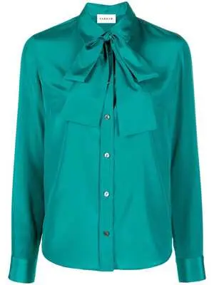 P.a.r.o.s.h Pussy-bow Collar Button Down Blouse - Green