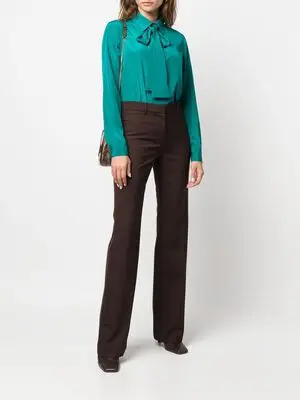 P.a.r.o.s.h Pussy-bow Collar Button Down Blouse - Green