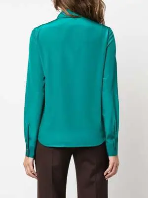 P.a.r.o.s.h Pussy-bow Collar Button Down Blouse - Green