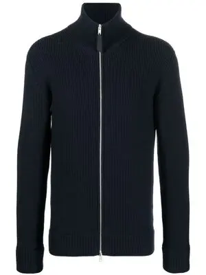 MAISON MARGIELA Ribbed Zip-up Cardigan - Blue
