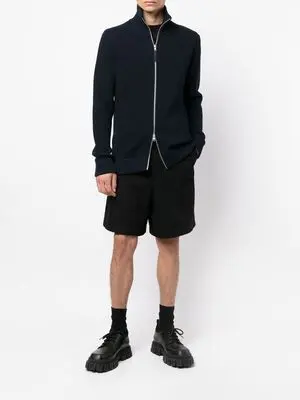 MAISON MARGIELA Ribbed Zip-up Cardigan - Blue