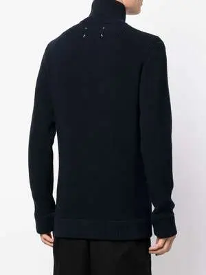 MAISON MARGIELA Ribbed Zip-up Cardigan - Blue