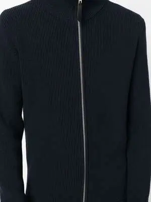 MAISON MARGIELA Ribbed Zip-up Cardigan - Blue