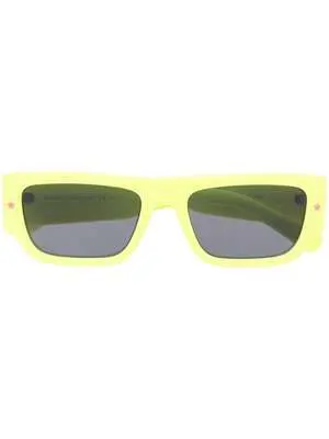 CHIARA FERRAGNI Boxy Eye Logo-plaque Sunglasses - Yellow