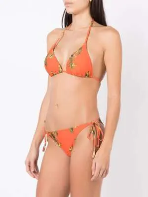 LYGIA & NANNY Maya Floral-print Bikini Top - Orange