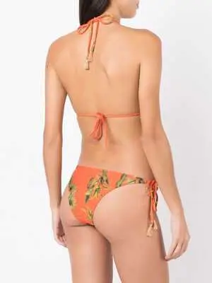 LYGIA & NANNY Maya Floral-print Bikini Top - Orange